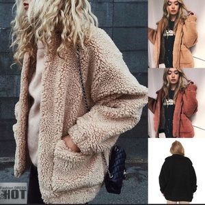 Jackets & Coats | Nwt Soft Plush Zipperup W Collar Teddy Jacket | Poshmark
